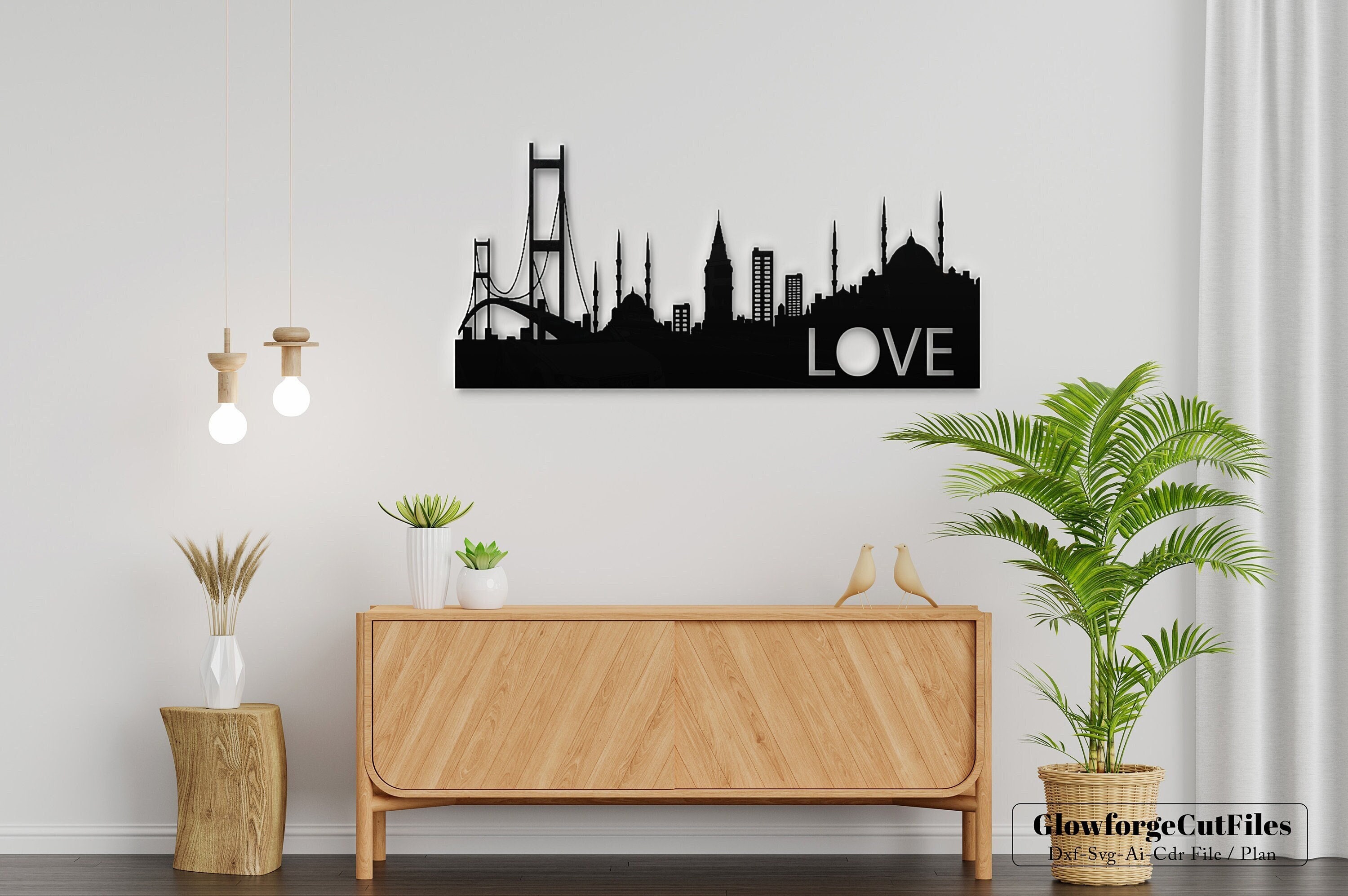 Istanbul Design Laser Cut Svg Dxf Files Wall Sticker Engraving - Etsy