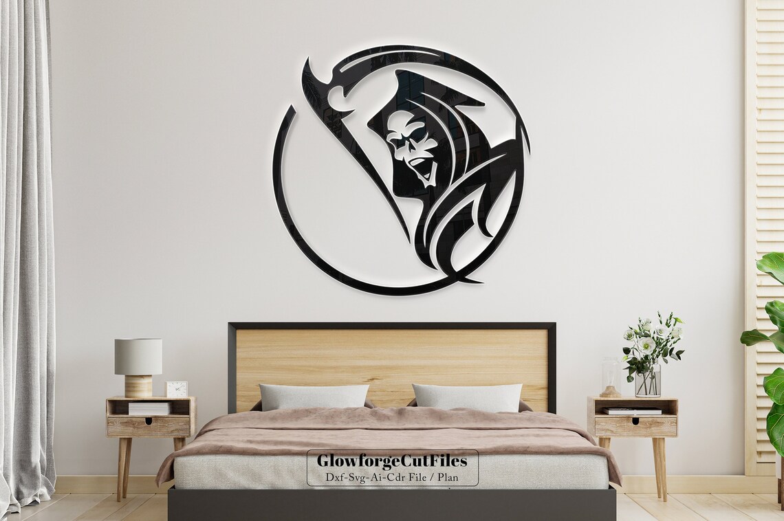 Grim Reaper Dxf File. Wall Decoration Svg File. Laser Cut - Etsy