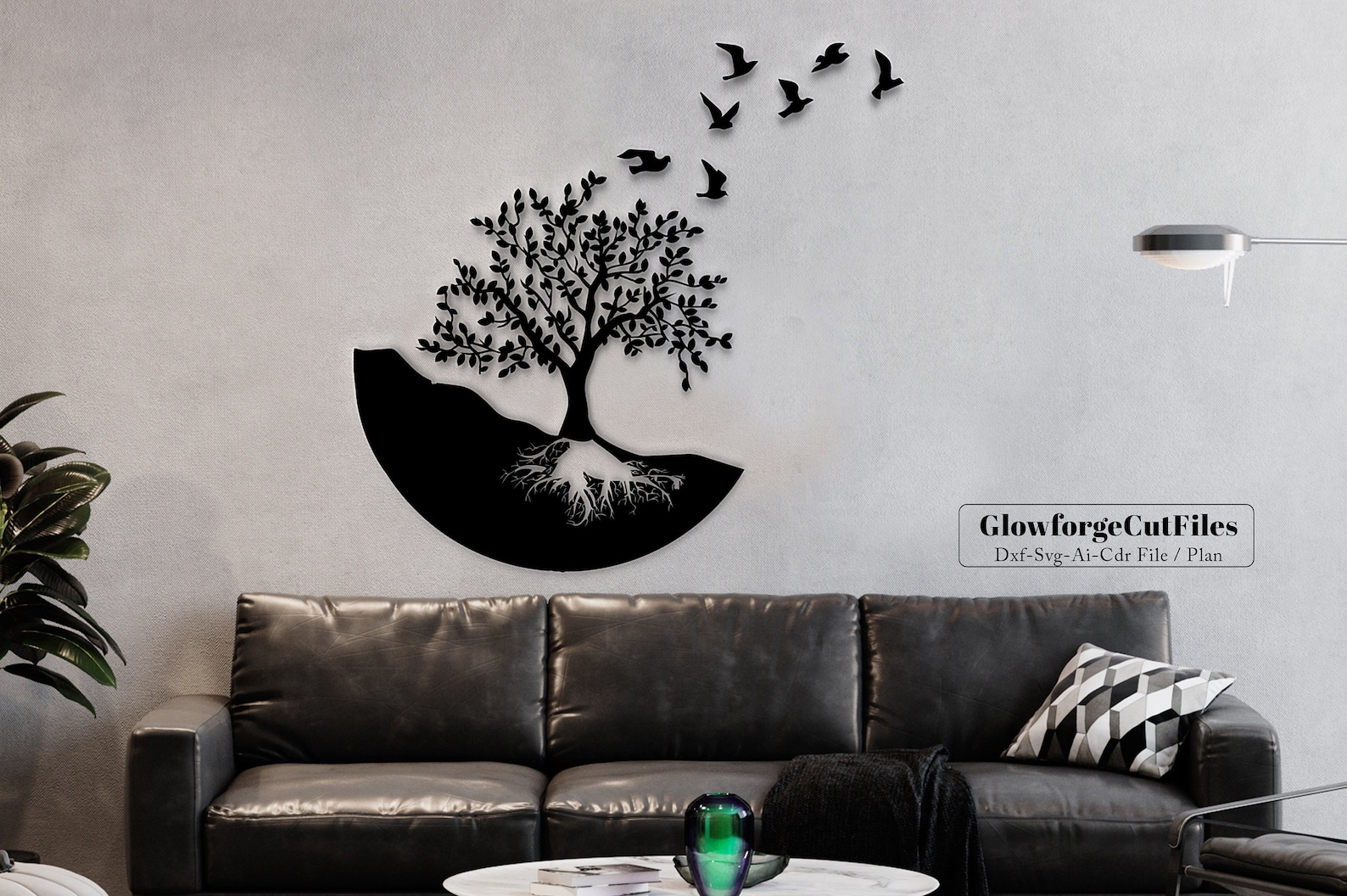 Tree With Roots Bird Silhouette Perfect for Wall Art or Heat - Etsy