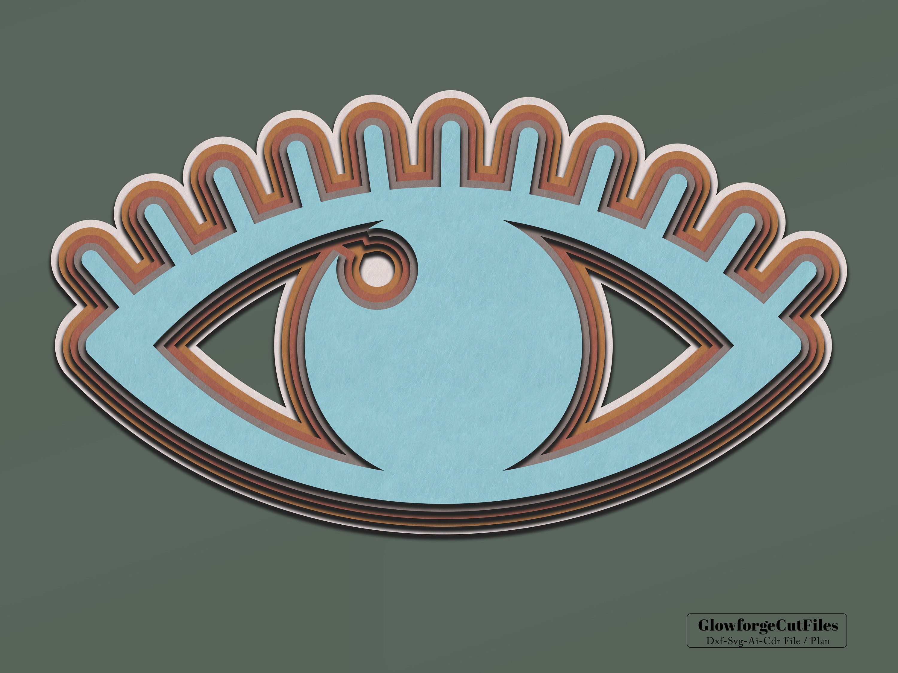 3D Eye SVG DXF 5 Layer - EYE Svg 3D Mandala Svg - Layered Mandala Svg ...