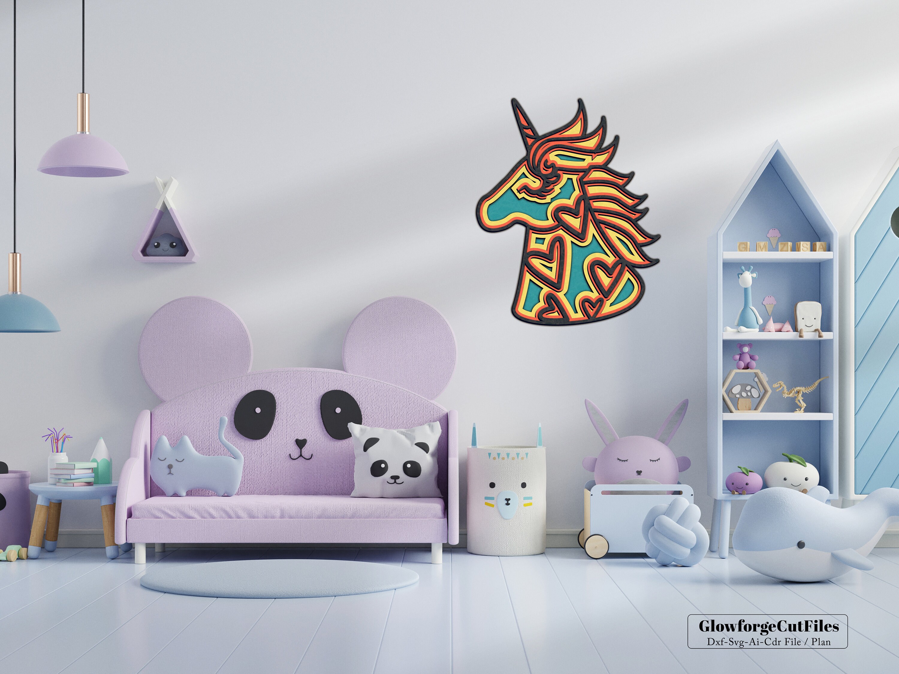 3D Unicorn SVG Layered Unicorn SVG Zentangle Unicorn - Etsy