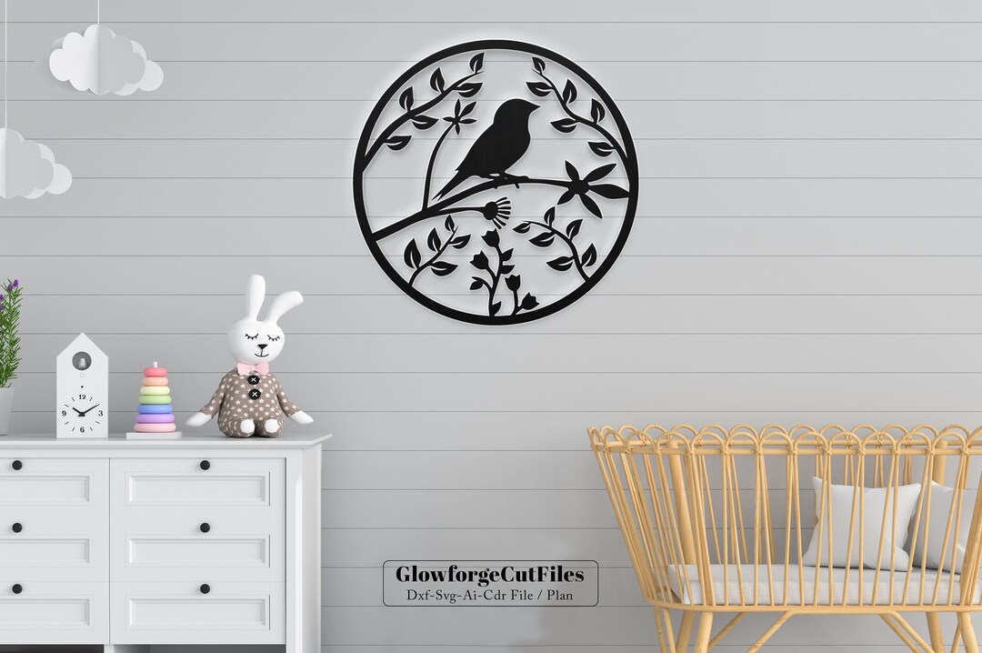 Bird Design Laser Cut Svg Dxf Files Wall Sticker Engraving Decal ...