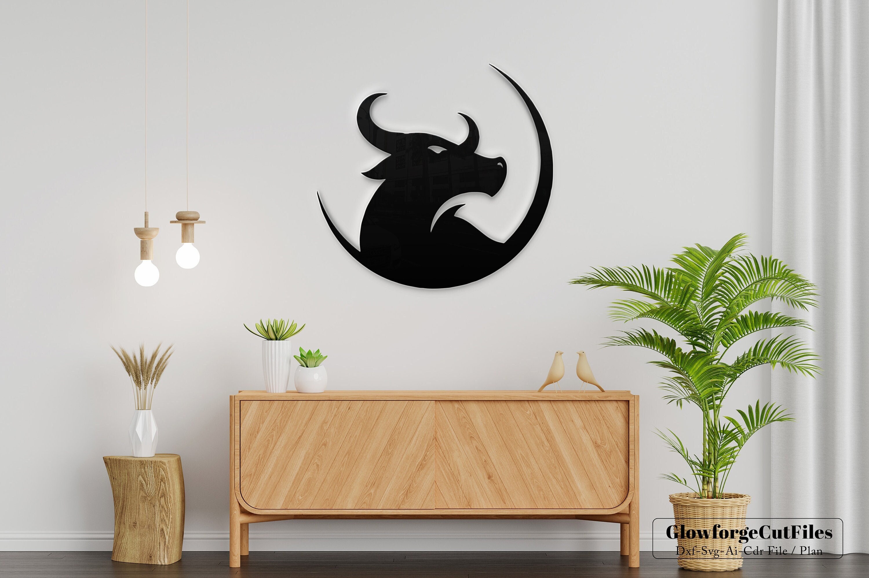 Black Bull Head. Cut Files for Cricut. Clip Art Silhouettes, Metal Wall ...