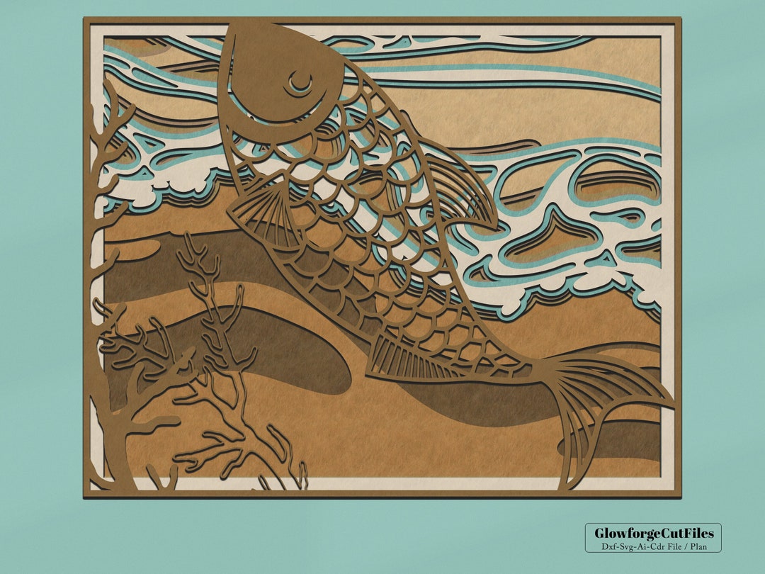 Multilayer Fish 3D Mandala Svg Files, Multilayer Panel for Laser ...
