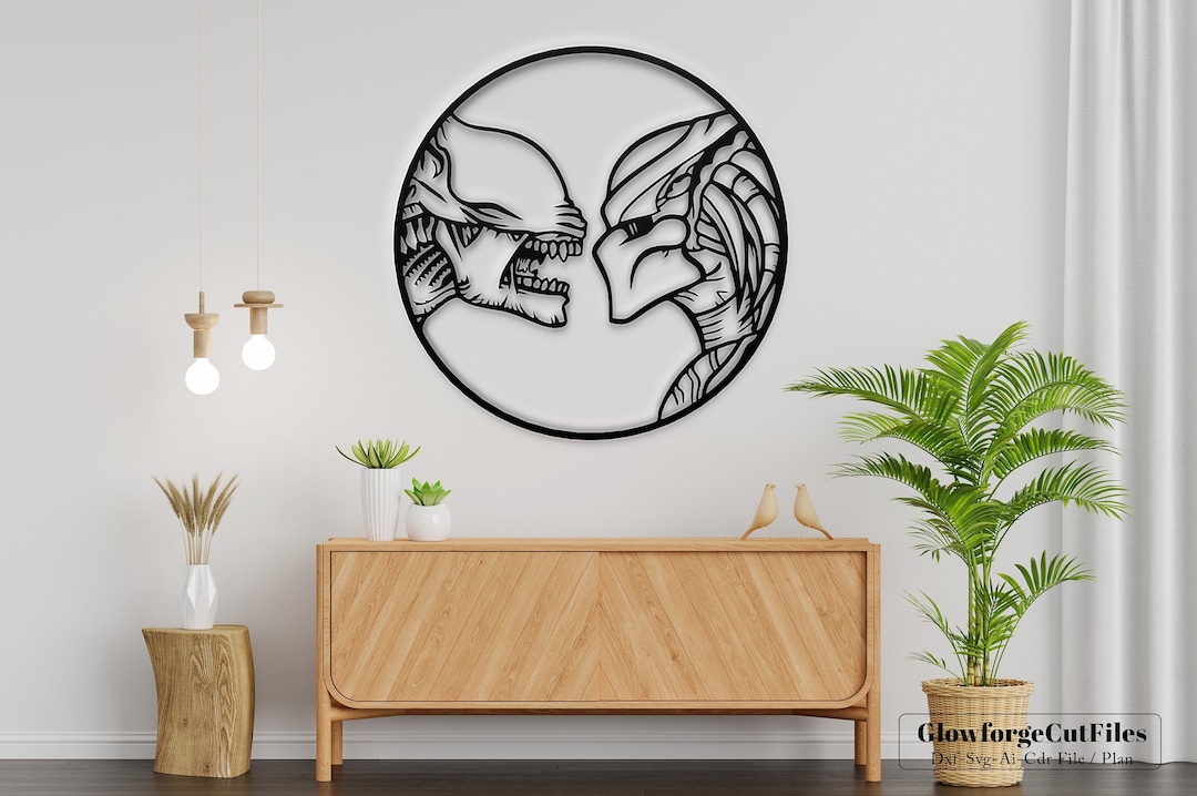 Predator Vs Aliens SVG, Metal Wall Art,home Decor,wall Decor Vector ...