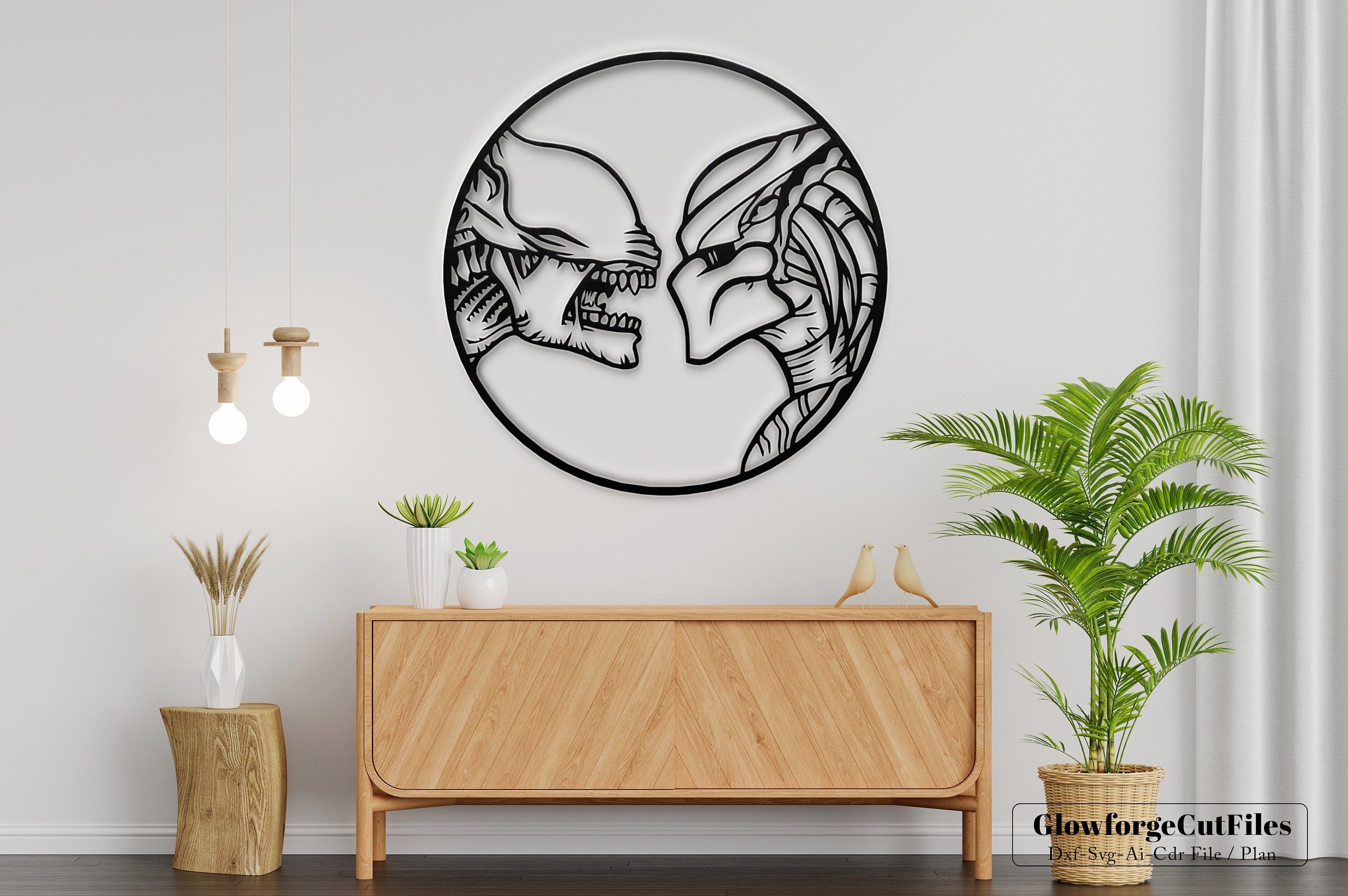 Predator Vs Aliens SVG, Metal Wall Art,home Decor,wall Decor Vector ...