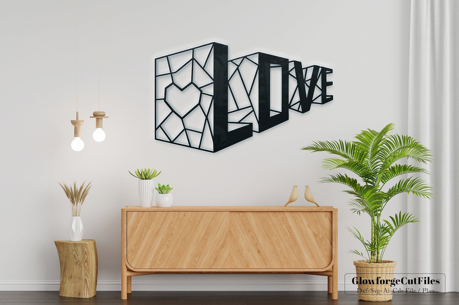 SVG-DXF Love Word Heart Love Heart Metal Wall Art - Etsy