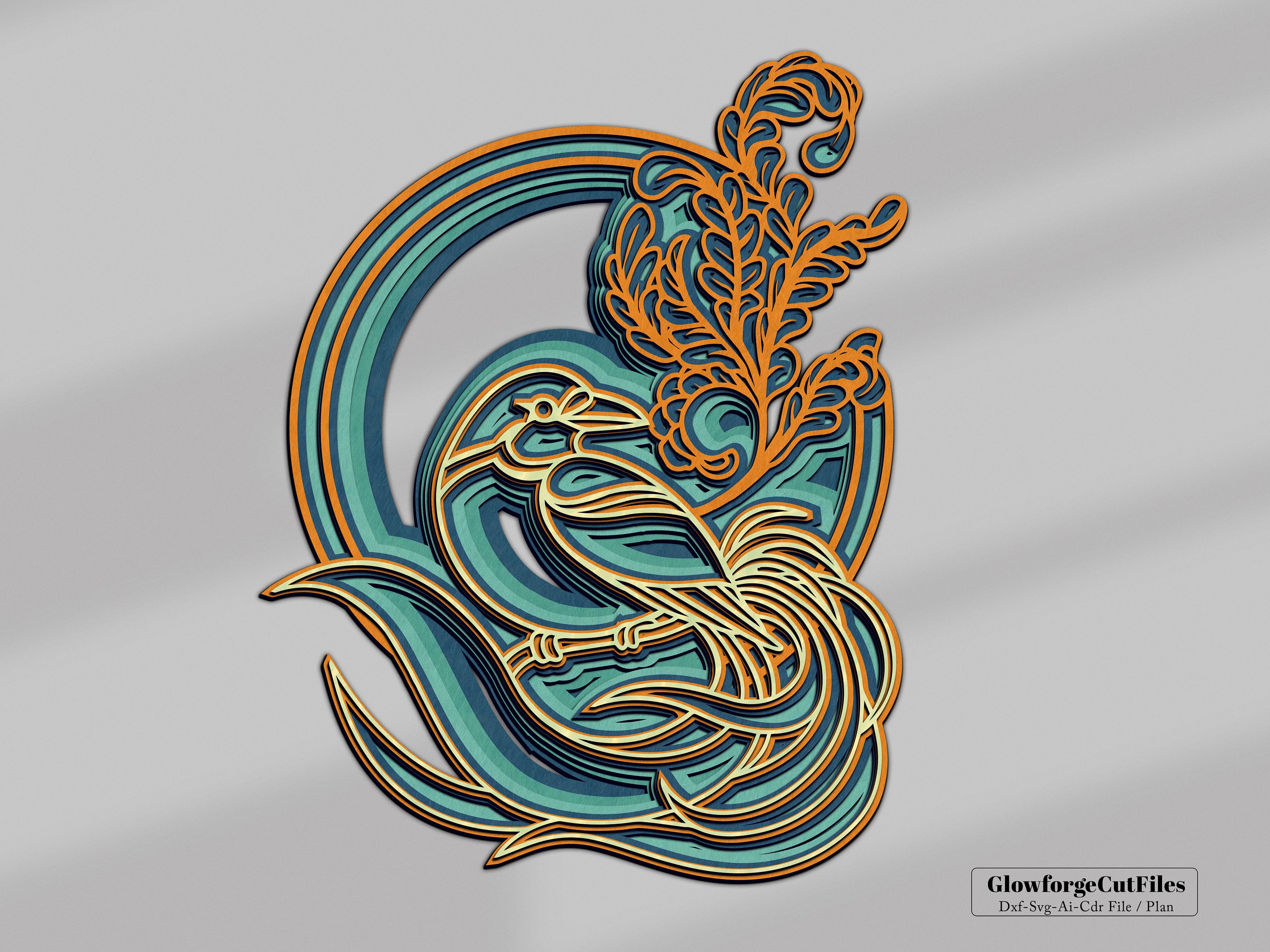 3D Bird SVG DXF 6 Layer - Bird Svg 3D Mandala Svg - Multilayer Mandala ...