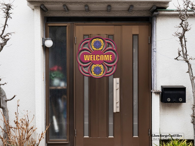 Welcome to Our Home, Mandala Svg, GLOWFORGE DOOR HANGER, Welcome Home ...