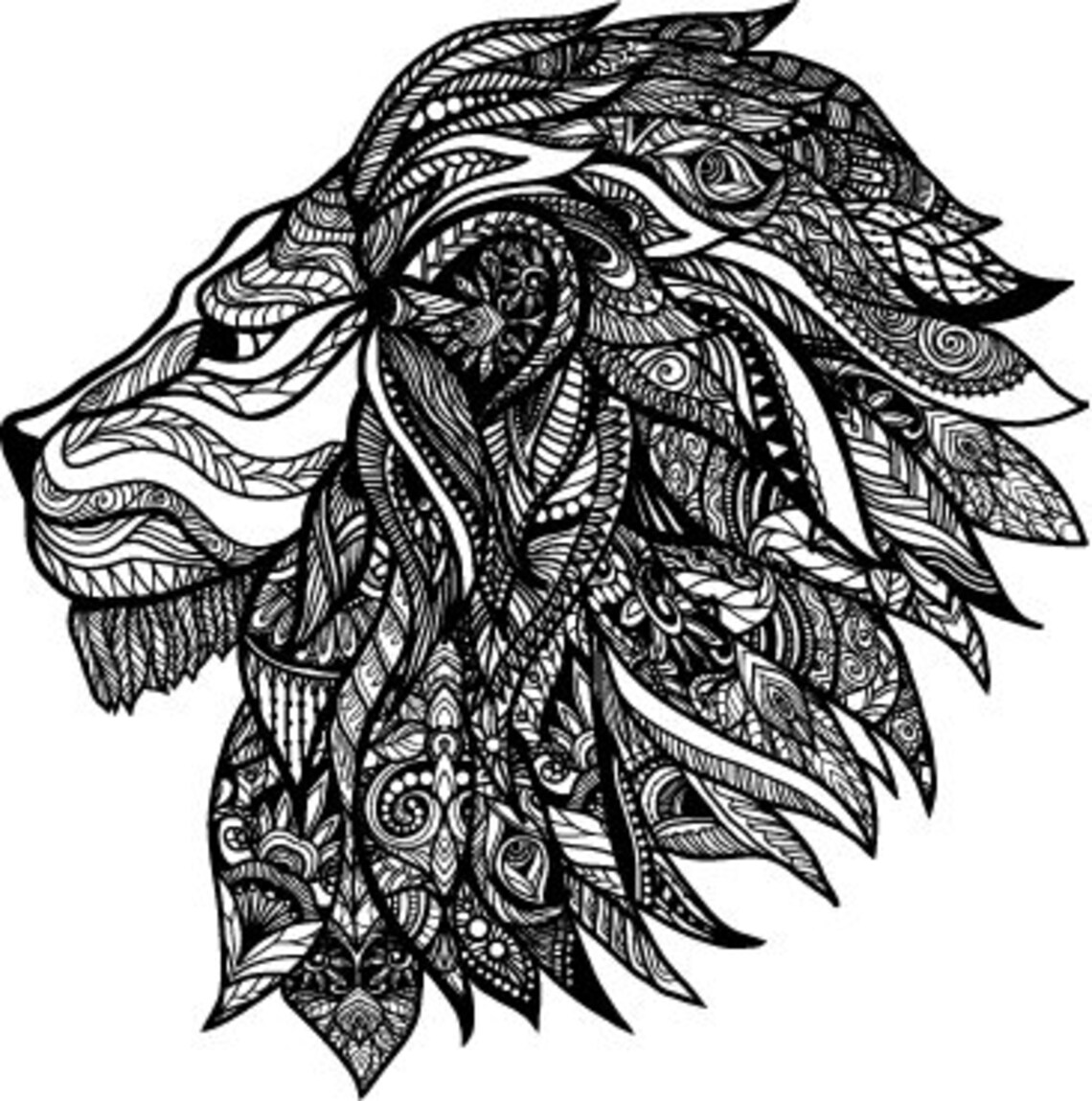 Lion Head Svg Vector Files, Digital Lion Dxf Silhouette, Cricut Tshirt ...