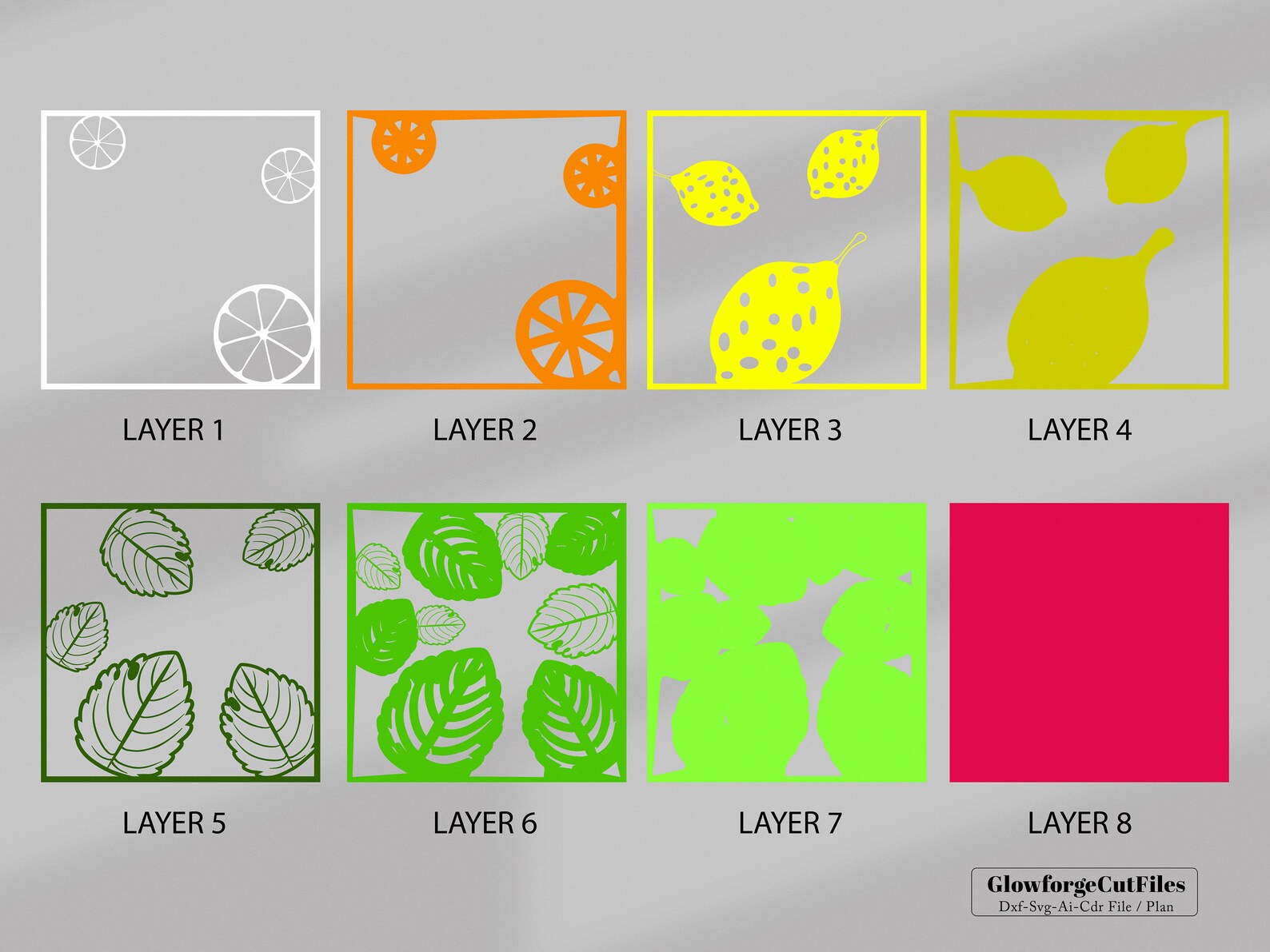 3D Fruit SVG DXF Multilayer - Lemon Svg 3D Mandala Svg - Layered ...