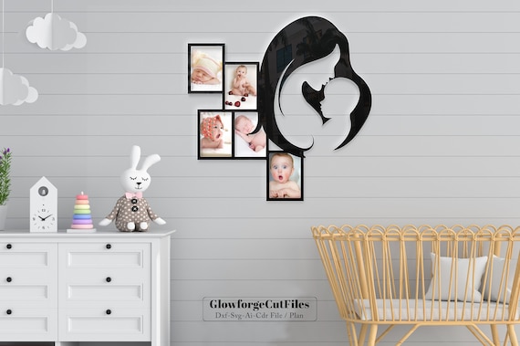 Mother Baby Frame Dxf File. Wall Decoration Svg File. Laser - Etsy