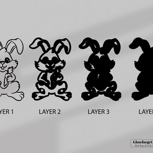Rabbit Svg | Rabbit Silhouette | Rabbit Multilayer Svg | Rabbit Cut ...
