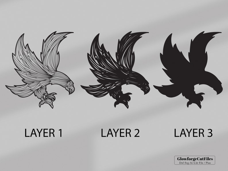 Eagle Multilayer SVG/ Eagle Cut File/ 3D Layer/ Plywood - Etsy