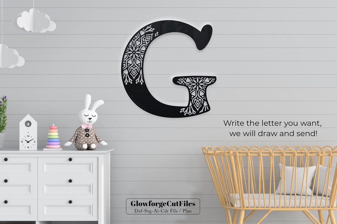 Patterned Personalized Letter SVG, DXF Send a Message and We'll Draw It ...