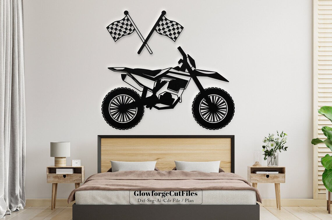 Motorcycle Dxf File. Wall Decoration Svg File. Laser Cut - Etsy