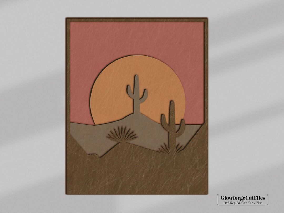 Sunset. 4 Multilayer 3D SVG Laser DXF. Digital Vector Clipart File. Cnc ...