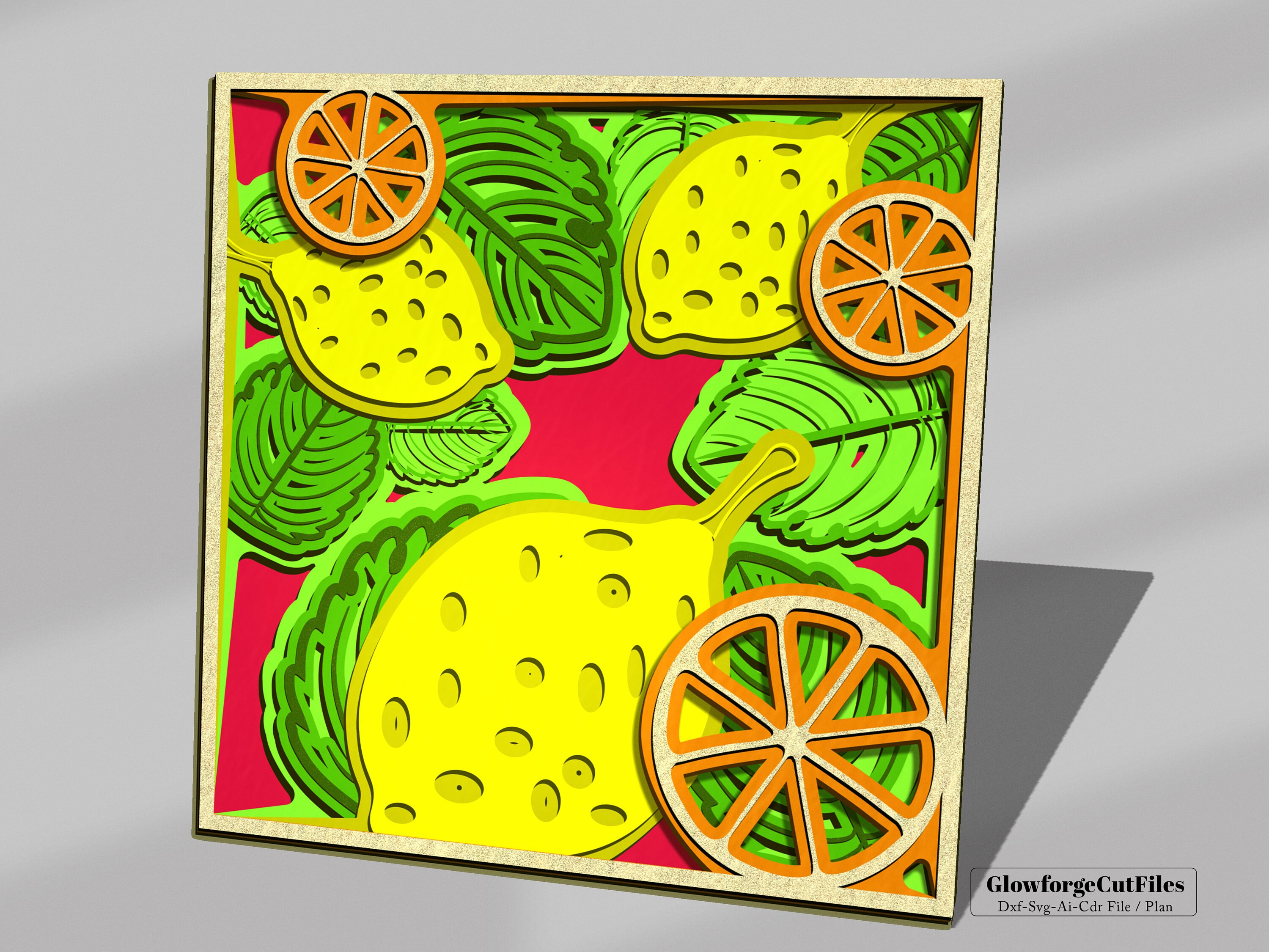 3D Fruit SVG DXF Multilayer - Lemon Svg 3D Mandala Svg - Layered ...