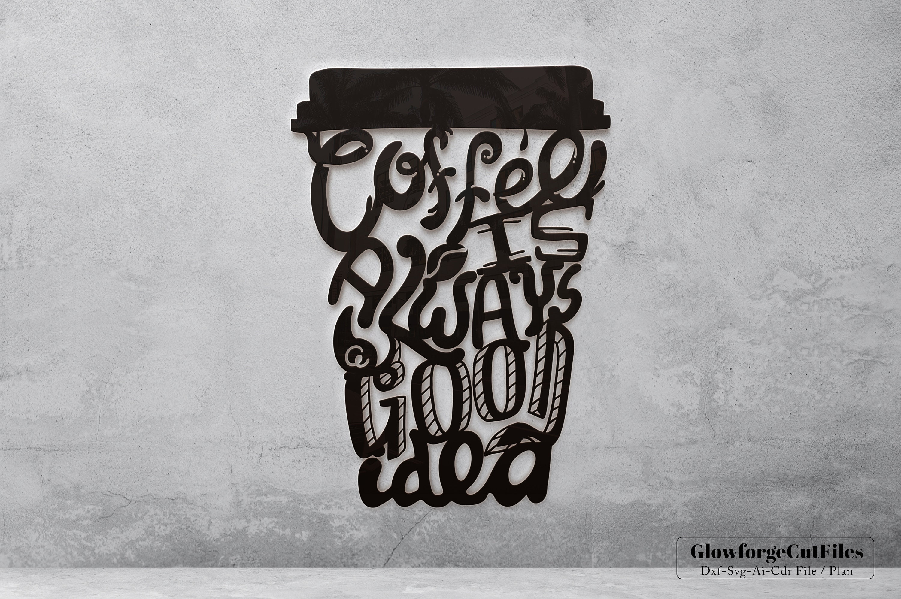 Coffee Cup CNC Plasma Cut Svgdxf Metal Artkitchen Decorwall - Etsy