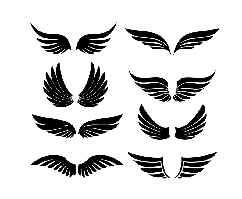 Wing Bundle SVG Cutting Files for Cricut and Silhouette Cameo - Wing ...