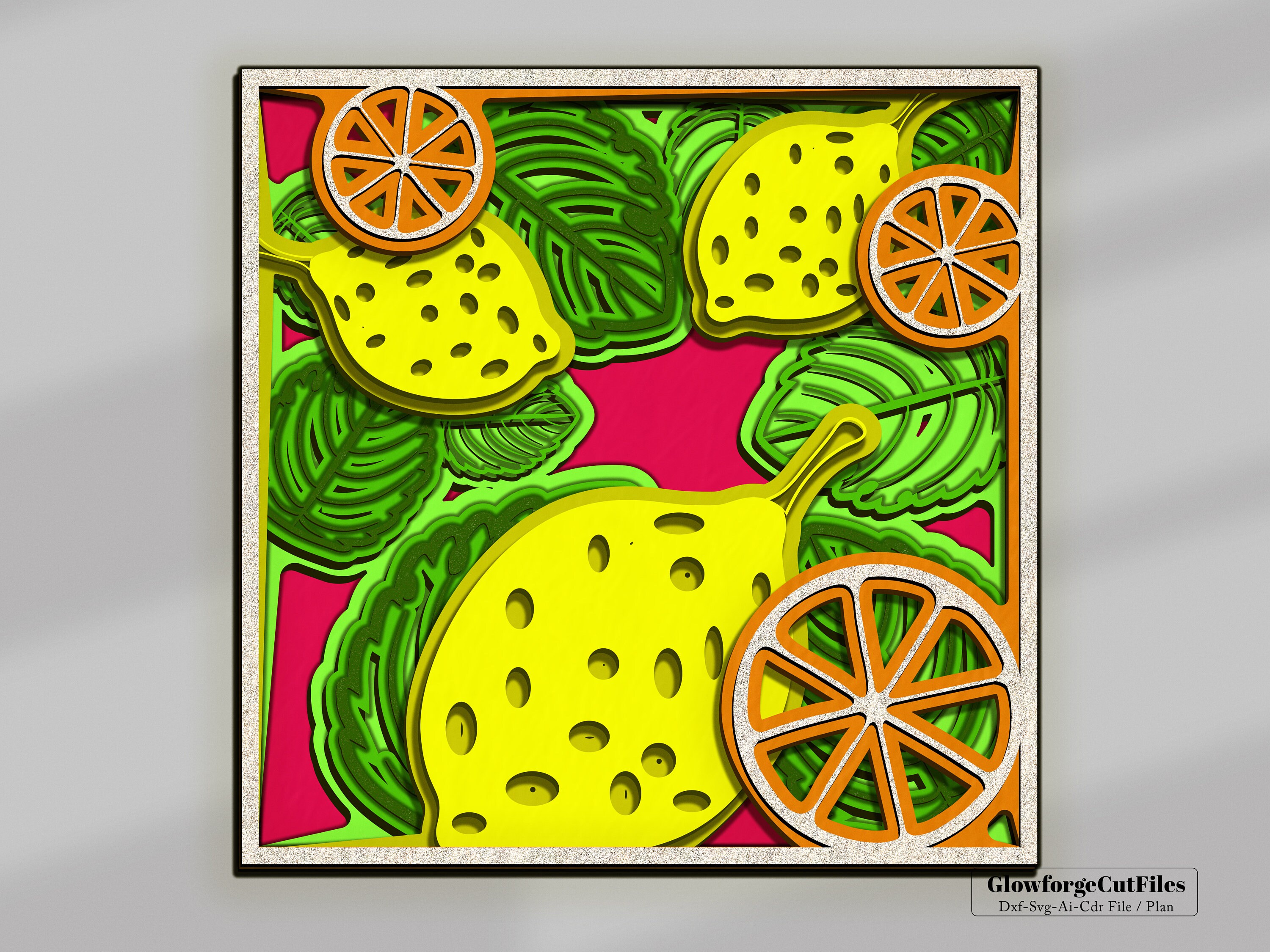 3D Fruit SVG DXF Multilayer - Lemon Svg 3D Mandala Svg - Layered ...