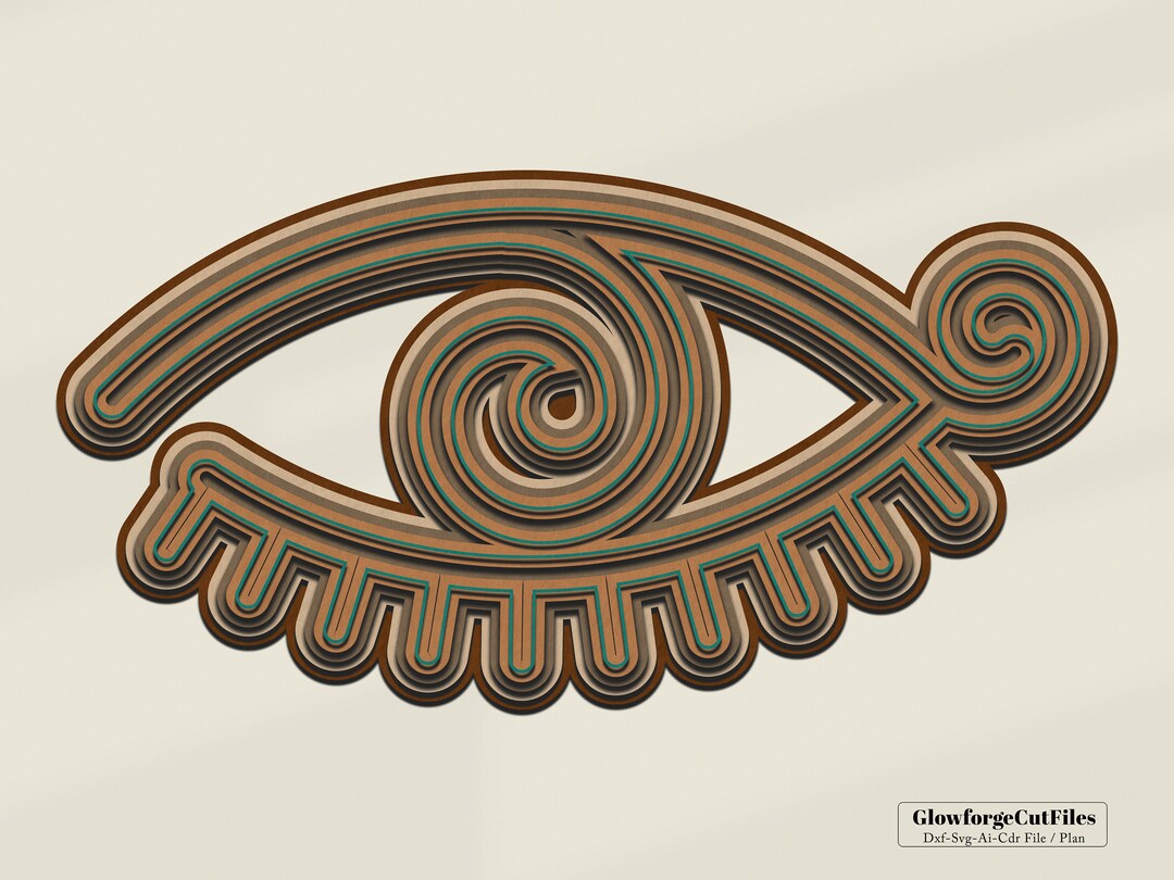 3D Eye SVG DXF 5 Layer - EYE Svg 3D Mandala Svg - Layered Mandala Svg ...