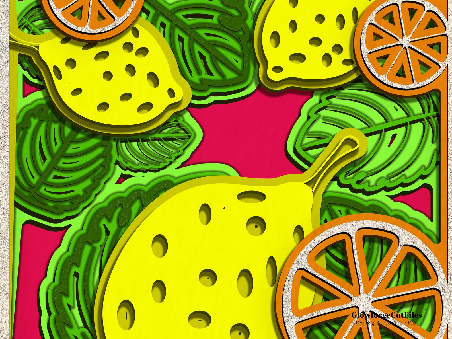 3D Fruit SVG DXF Multilayer - Lemon Svg 3D Mandala Svg - Layered ...