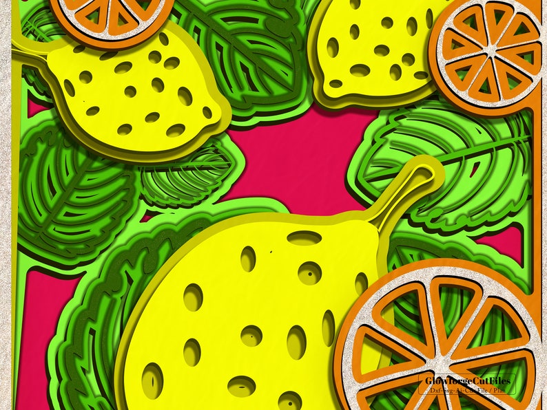 3D Fruit SVG DXF Multilayer Lemon Svg 3D Mandala Svg - Etsy
