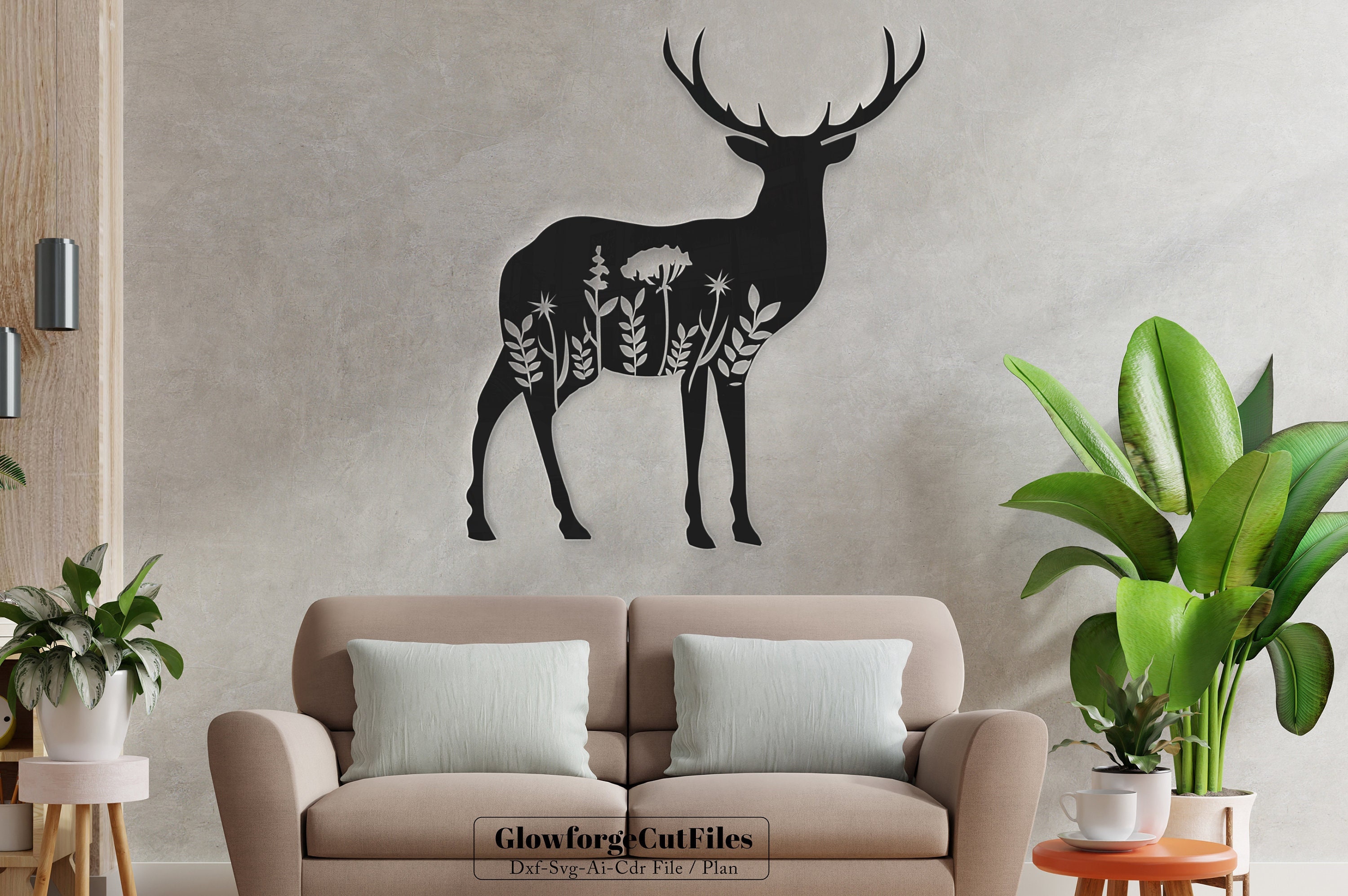 Deer Wall Art Svg,dxf, EPS,AI and PDF Files.plasma Cut File,wall Art ...