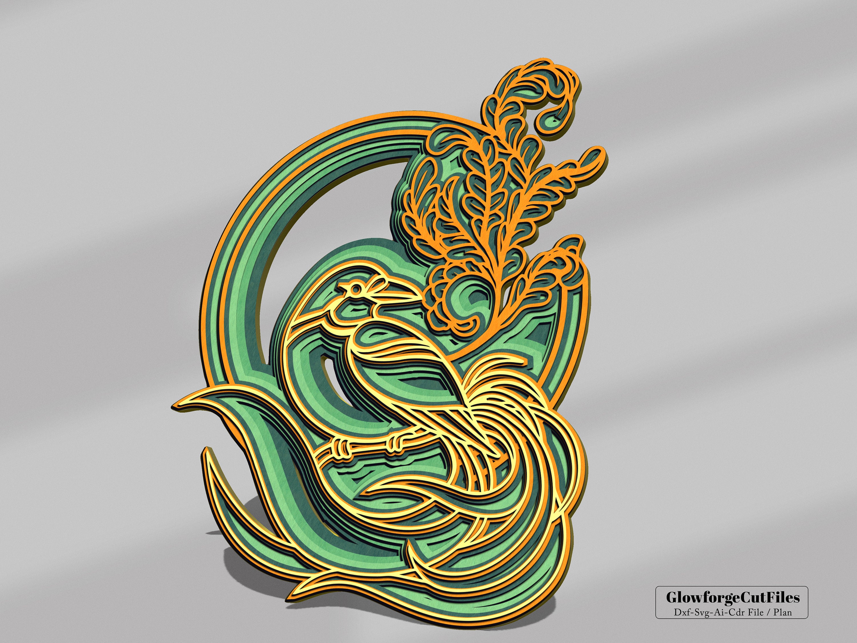 3D Bird SVG DXF 6 Layer - Bird Svg 3D Mandala Svg - Multilayer Mandala ...