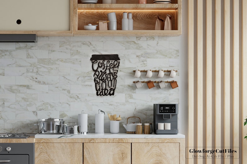 Coffee Cup CNC Plasma Cut Svgdxf Metal Artkitchen Decorwall - Etsy