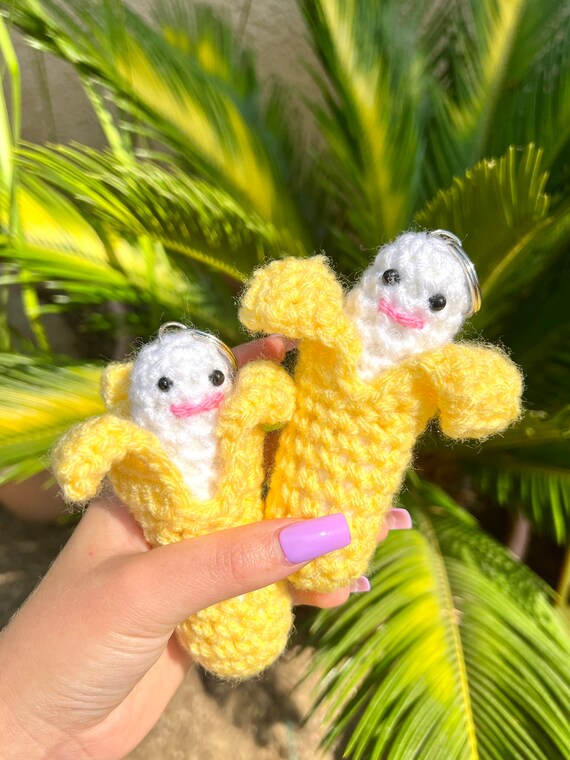 Banana Keychain W/ Removable Peel - Etsy