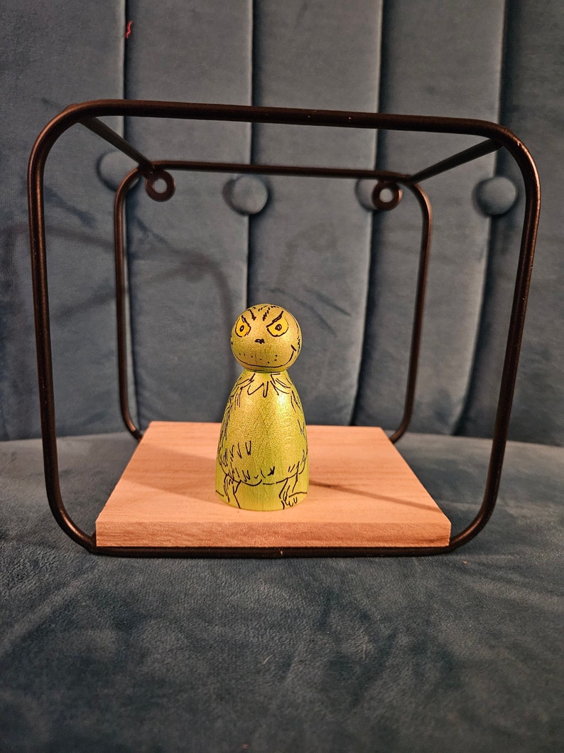 The Grinch Wooden Peg Doll - 7cm - Etsy