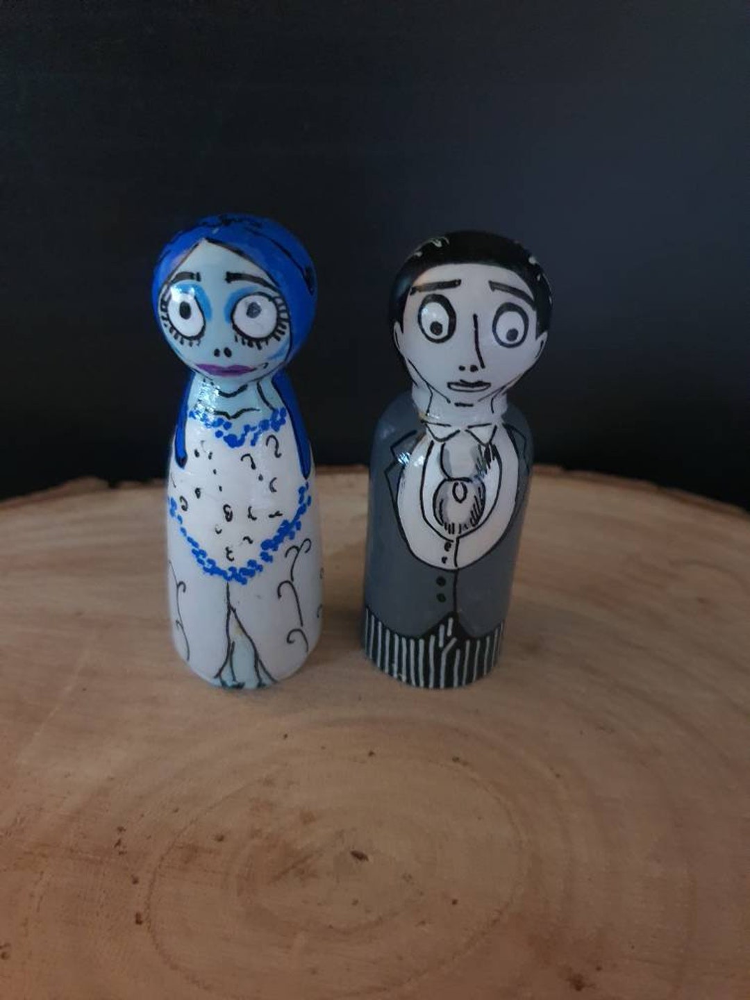 Corpse Bride and Victor Peg Doll Set - Etsy