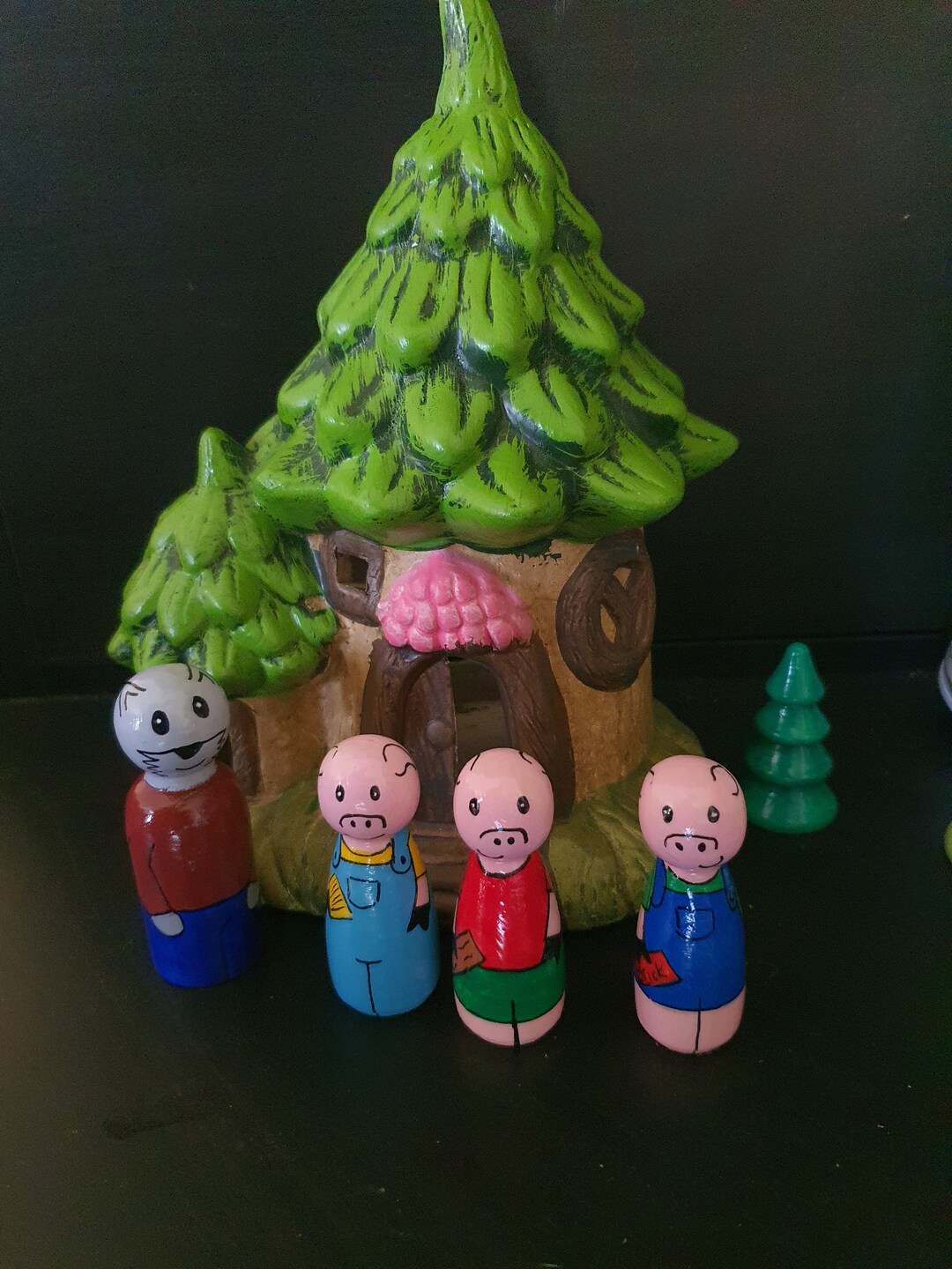 Three Little Pigs Peg Doll Set - Etsy