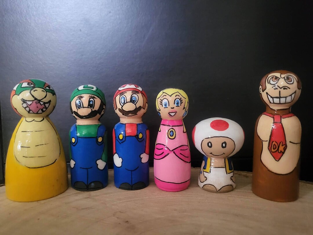 Super Mario Peg Doll Set - Etsy UK