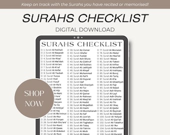 Surah Checklist Printable - Etsy