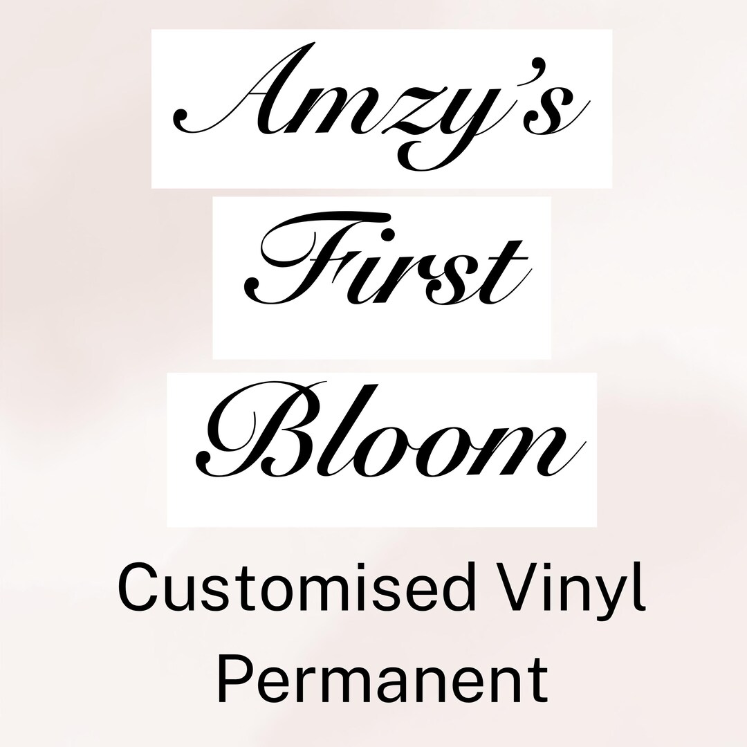 Baby First Bloom Vinyl Name Sticker Decal Label for Arch Balloon Boards ...