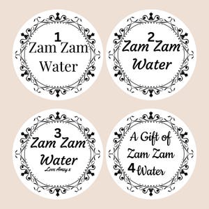 Zam Zam Labels Stickers Water Bottle Gift Wrap Personalised Custom ...