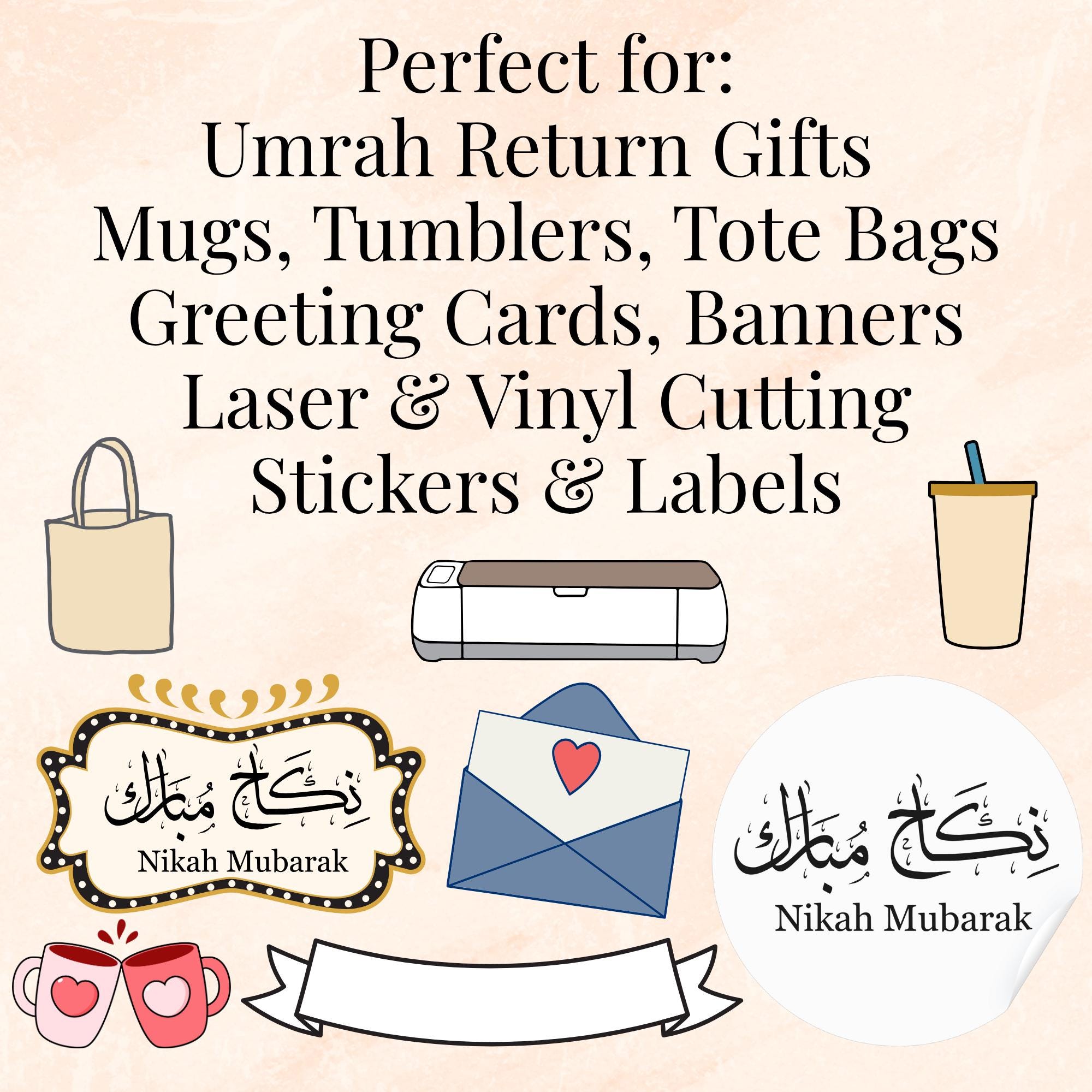 Nikah Mubarak SVG PNG Arabic Calligraphy Islamic Muslim Cricut Design ...