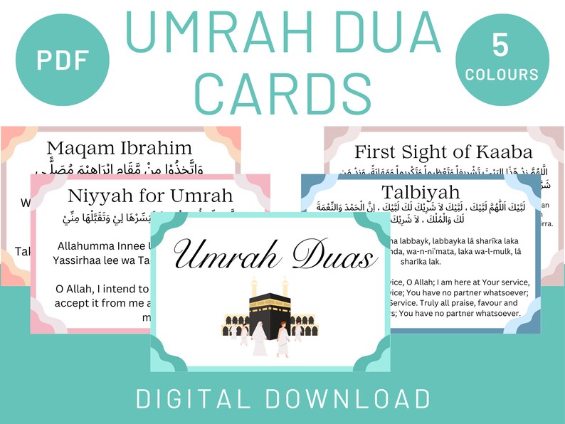 Umrah Dua Flashcards Islamic Cards Hajj and Umrah Preparations Muslim ...