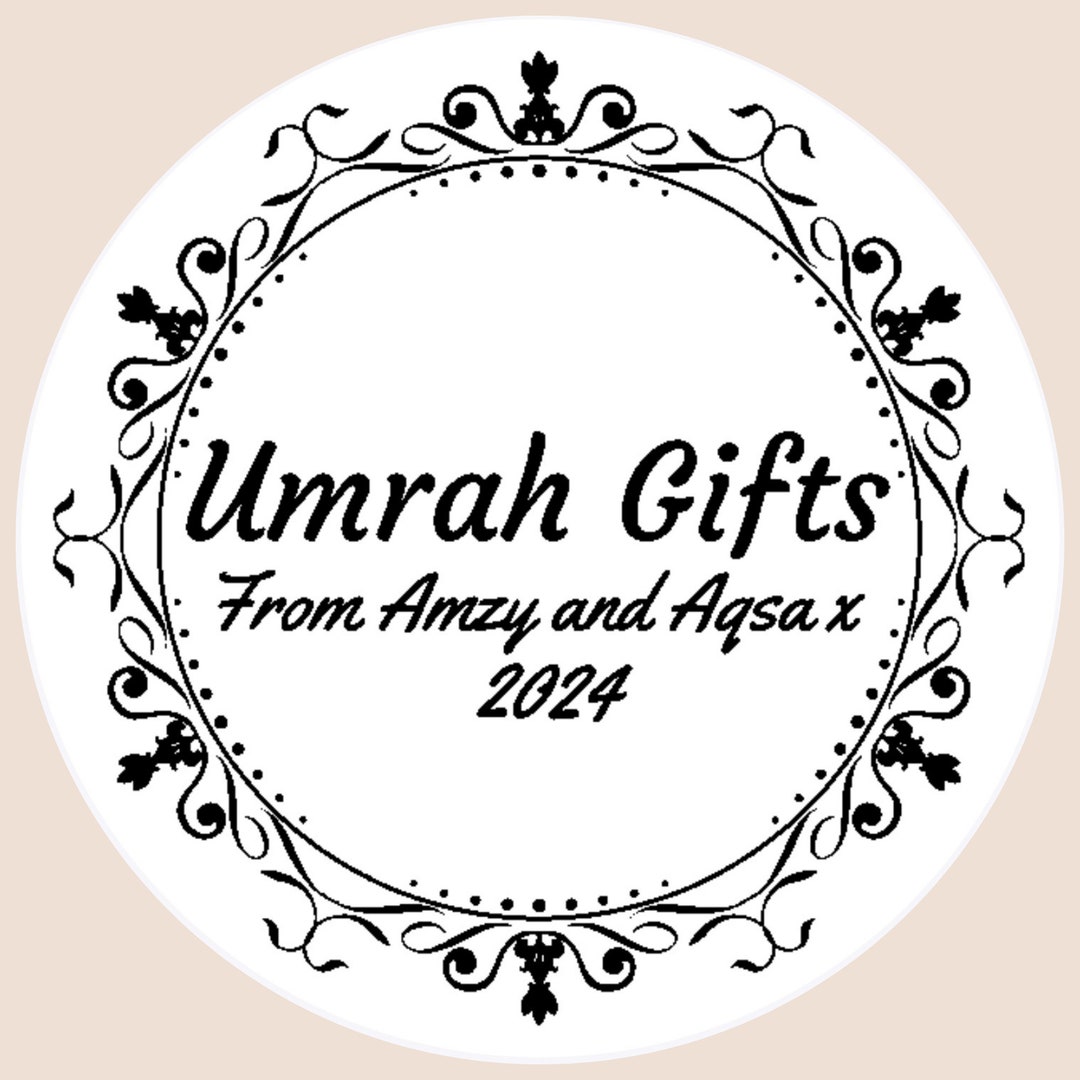 Umrah Mubarak Labels, Umrah Gifts Stickers, Islamic Gift Tags, Muslim ...