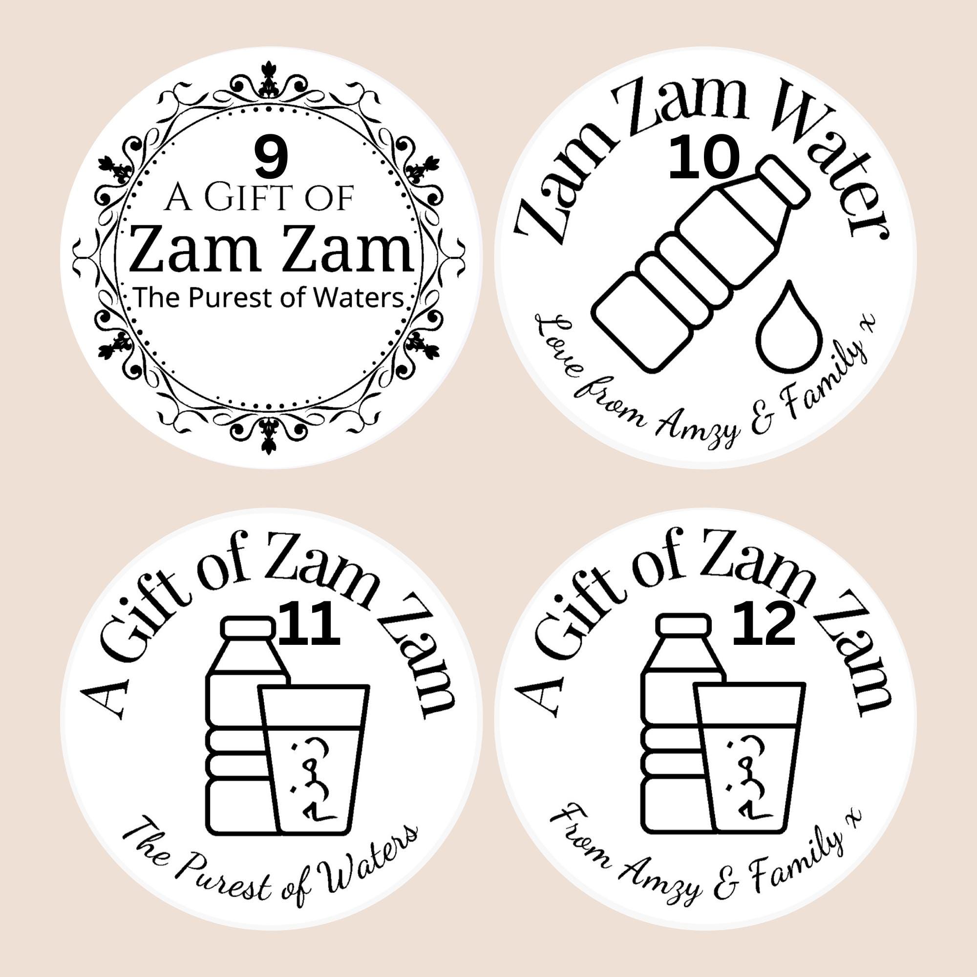 Zam Zam Labels Stickers Water Bottle Gift Wrap Personalised Custom ...