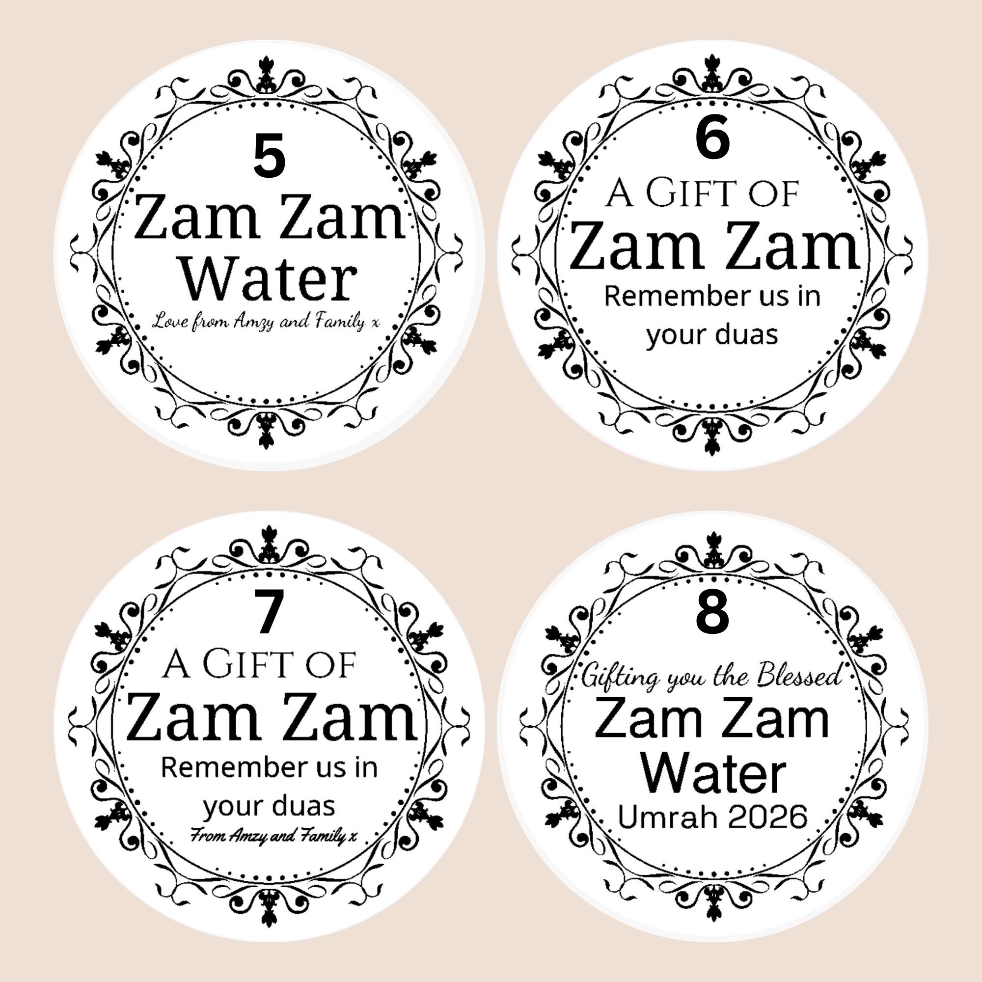 Zam Zam Labels Stickers Water Bottle Gift Wrap Personalised Custom ...