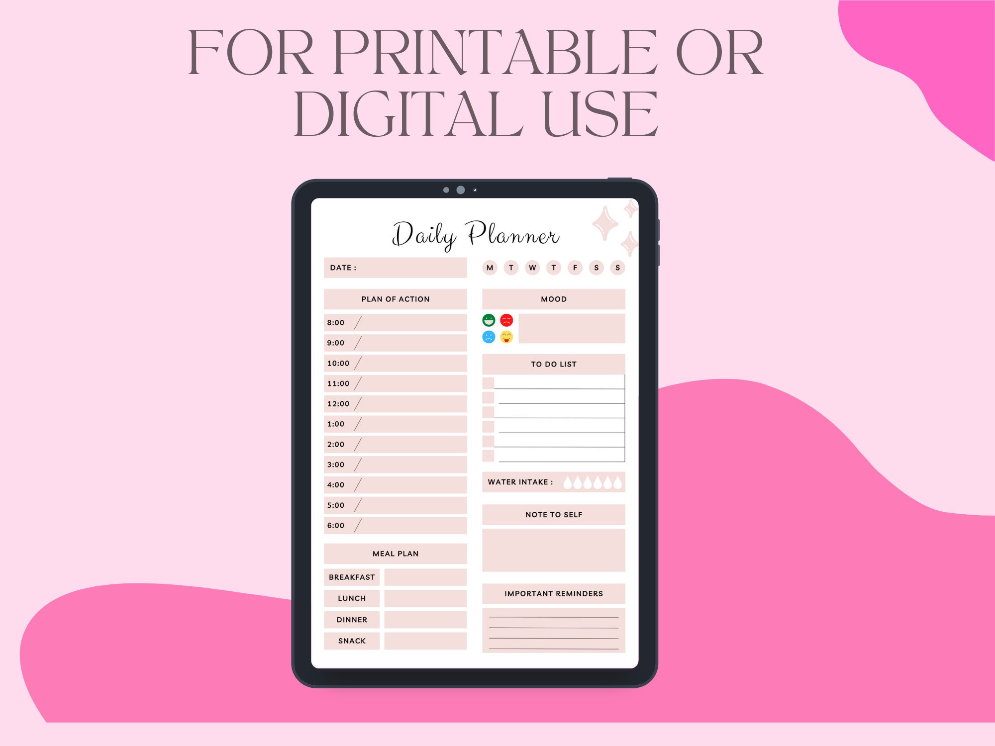 Daily Planner Printable, Daily Planner 2024, Planner Templates, Planner ...