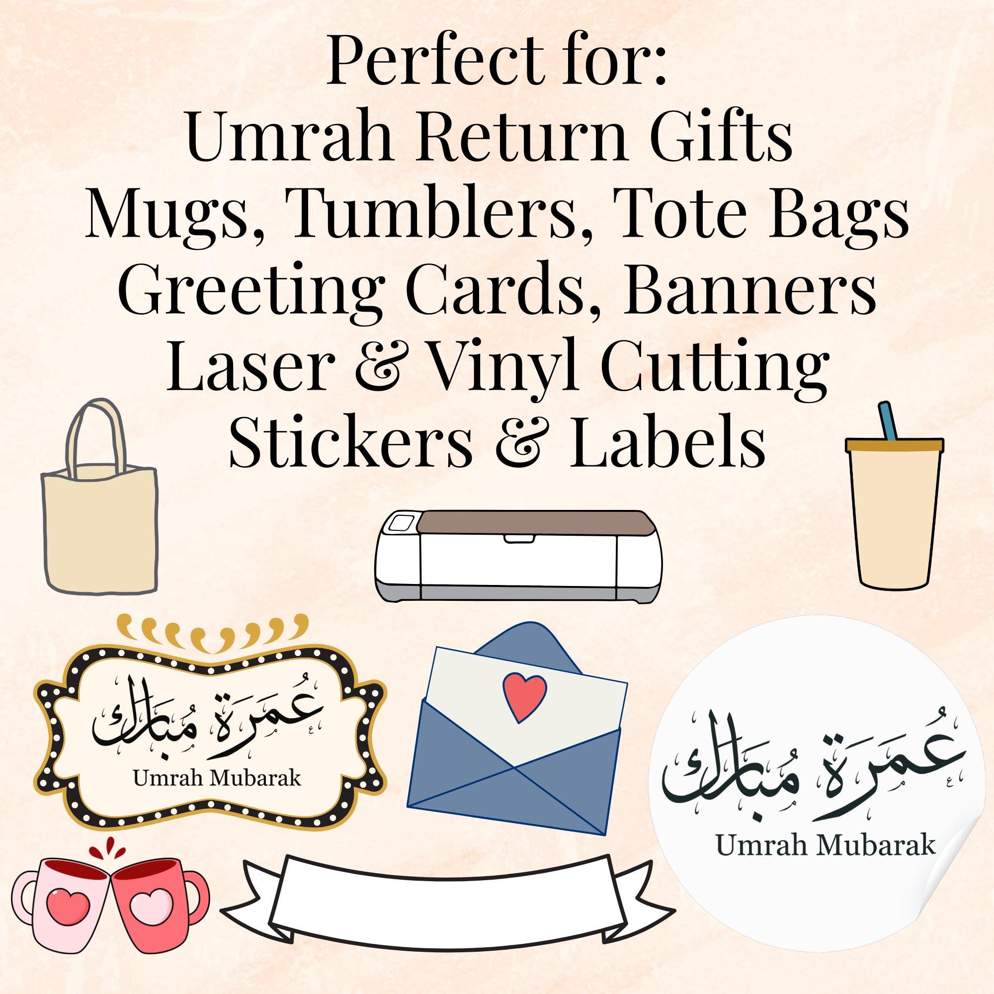 Umrah Mubarak SVG PNG Arabic Calligraphy Islamic Muslim Cricut Design ...