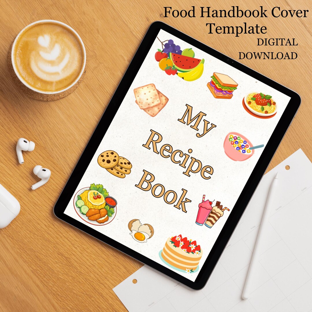 Food Handbook Front Page Cover Recipe Book Binder Cover Template ...