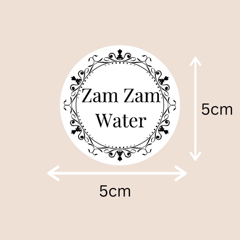 Zam Zam Labels Stickers Water Bottle Gift Wrap Personalised Custom ...
