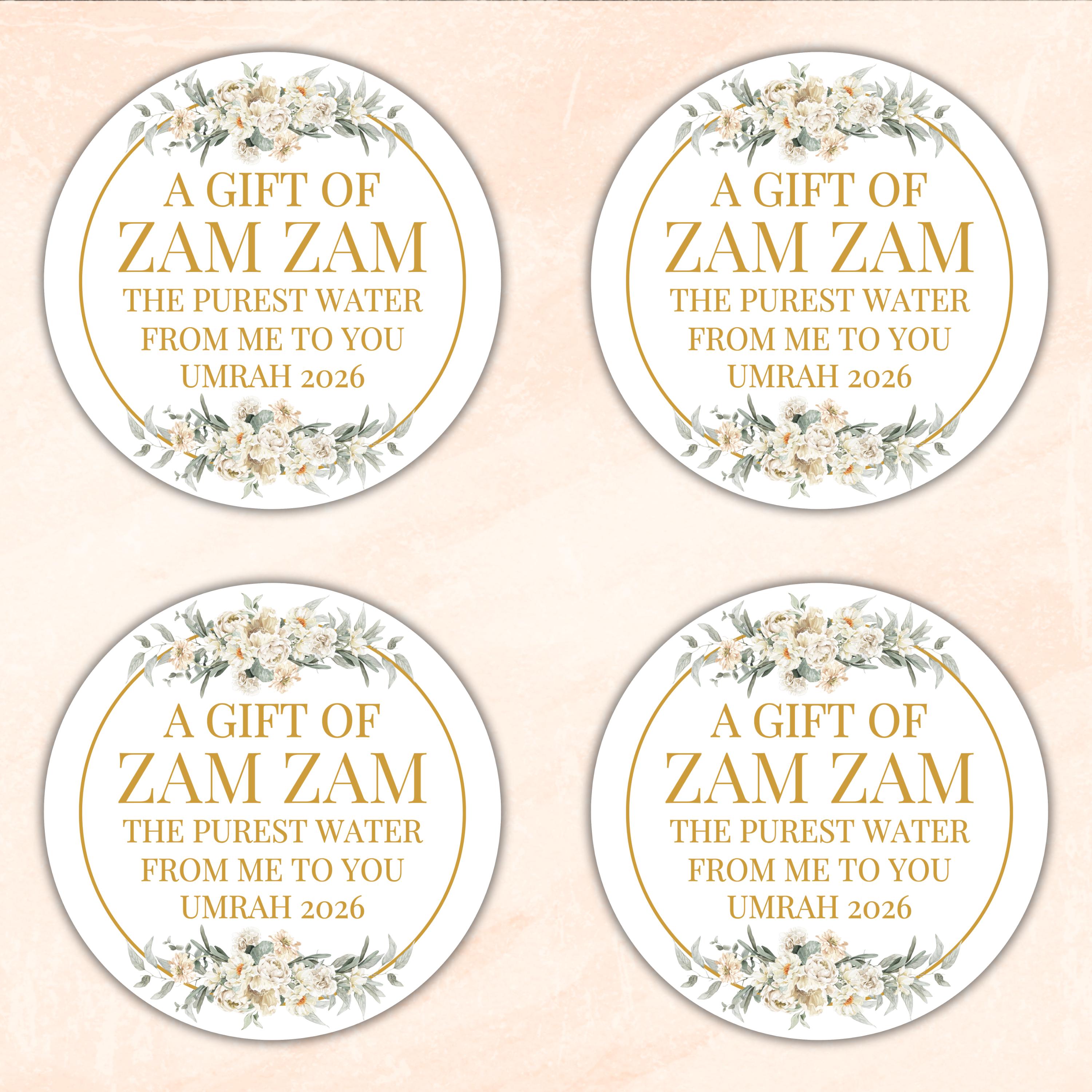 Zam Zam Labels Stickers Water Bottle Gift Wrap Personalised Custom ...