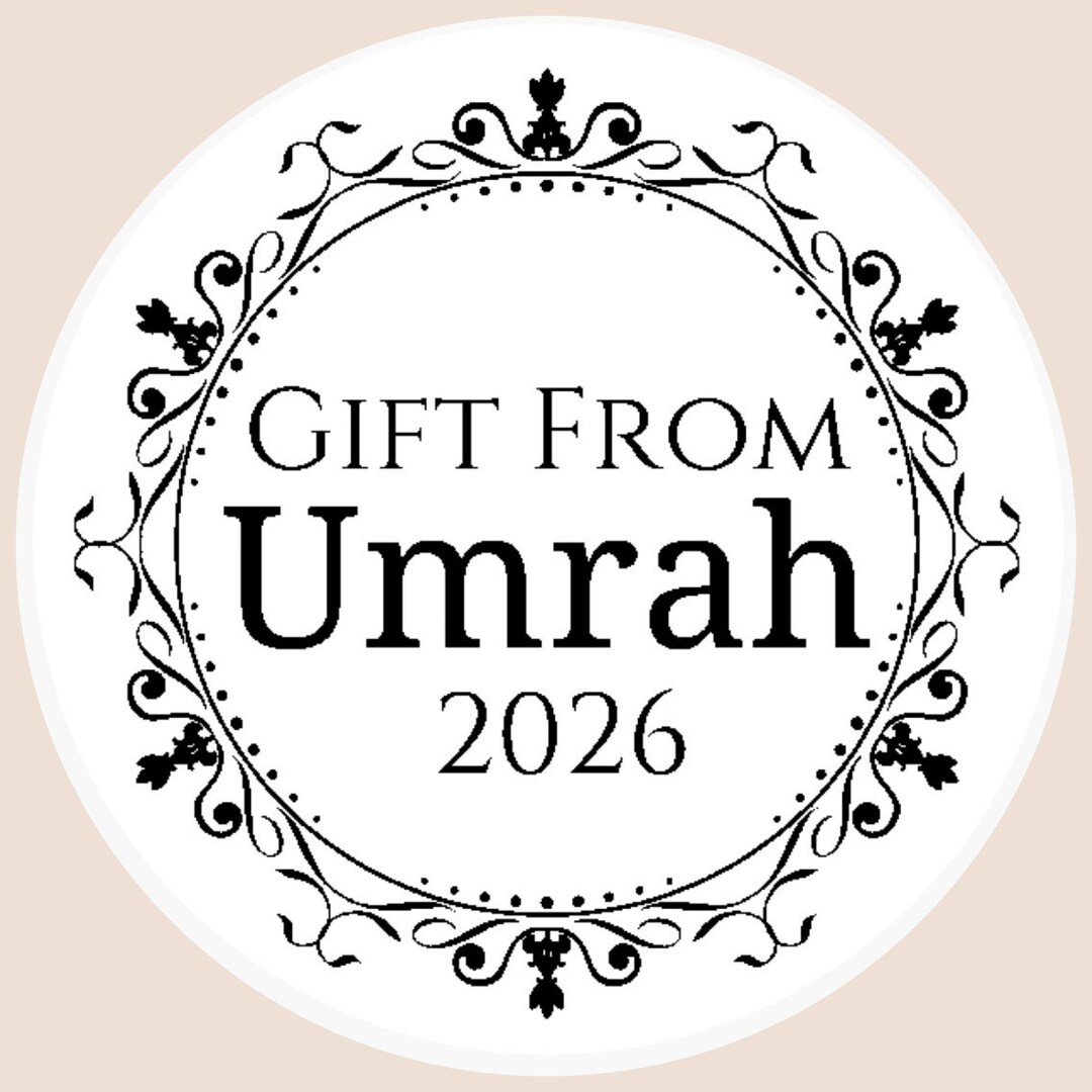 Umrah Mubarak Labels, Umrah Gifts Stickers, Islamic Gift Tags, Muslim ...